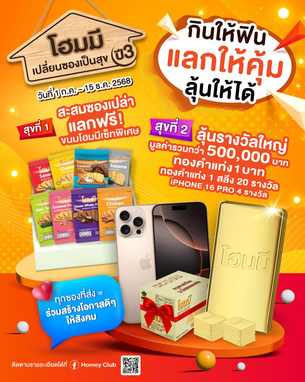 โฮมมี เปลี่ยนซองเป็นสุข ปี 3 ลุ้นทองคำพร้อมของรางวัลกว่า 500,000 บาท - balancemag.net
